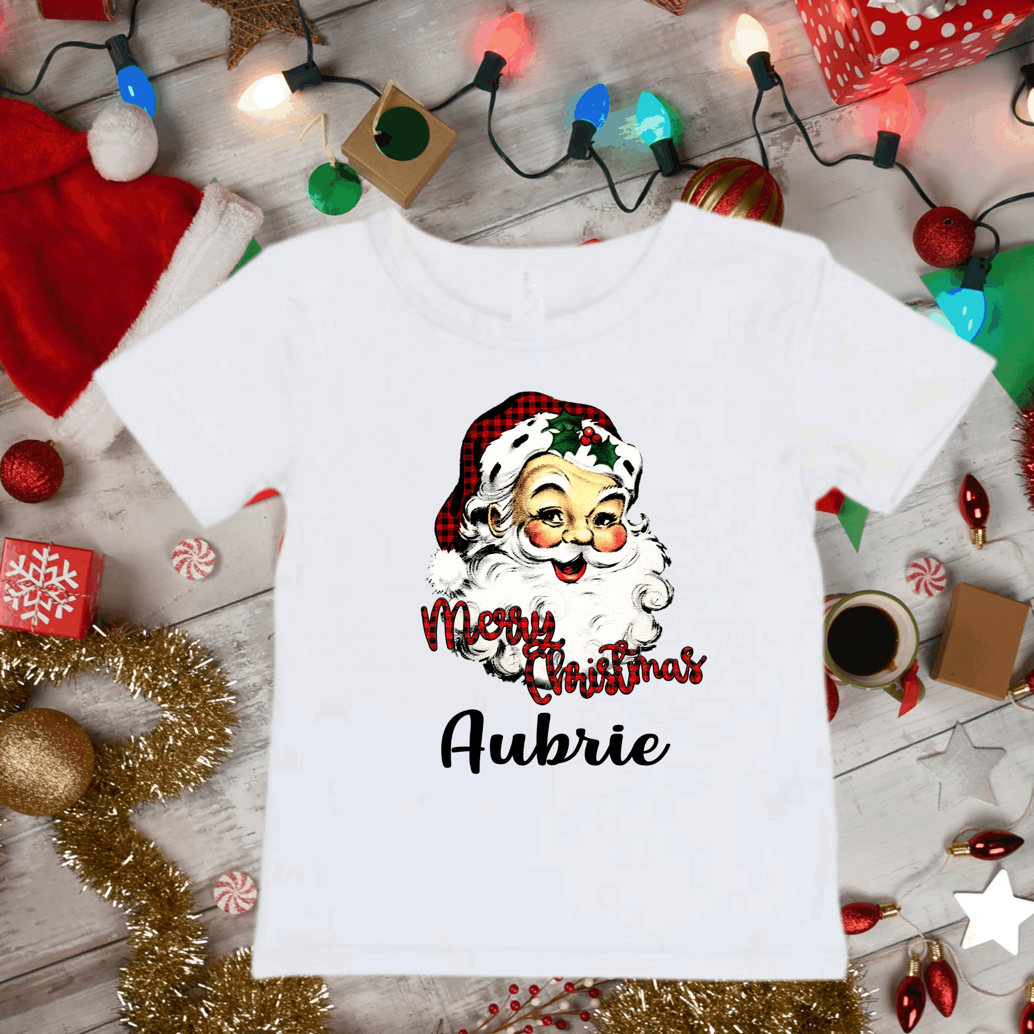 Santa Clause Christmas Tee | Customised T-Shirt Designs | Tees for Kids ...